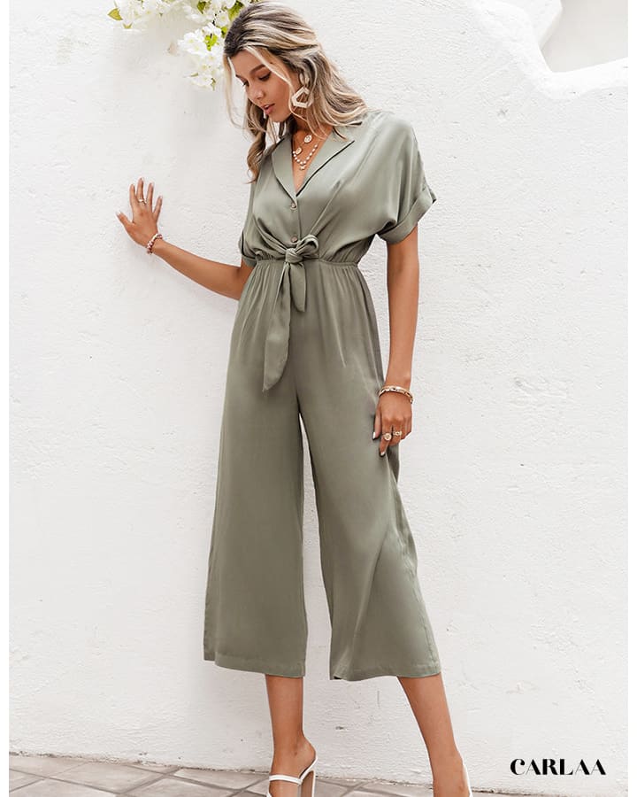 Une Combinaison Pantalon Bandeau Vert | Combishort | CARLAA